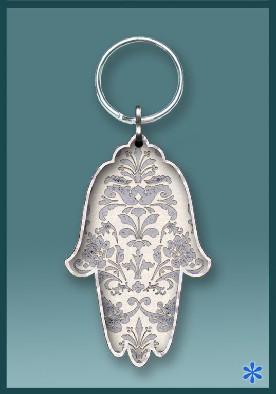 Venetian Hamsa Keychain by Mickie Caspi for Gifts, Bar Mitzvah, Custom