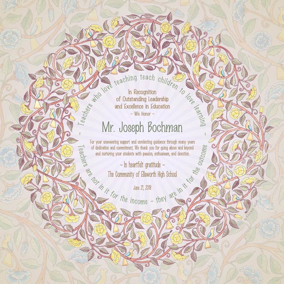 The Personalized Teacher Appreciation Circle Gift by Mickie Caspi